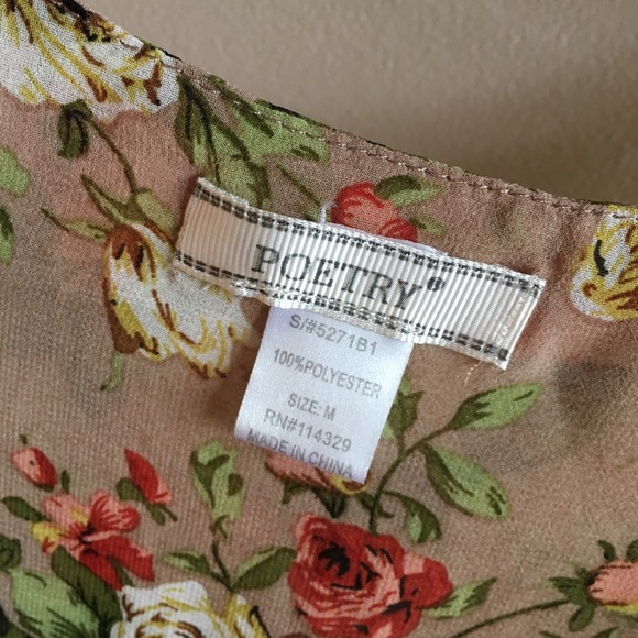 Tops | Poetry Romantic Flowy Floral Tank | Poshmark